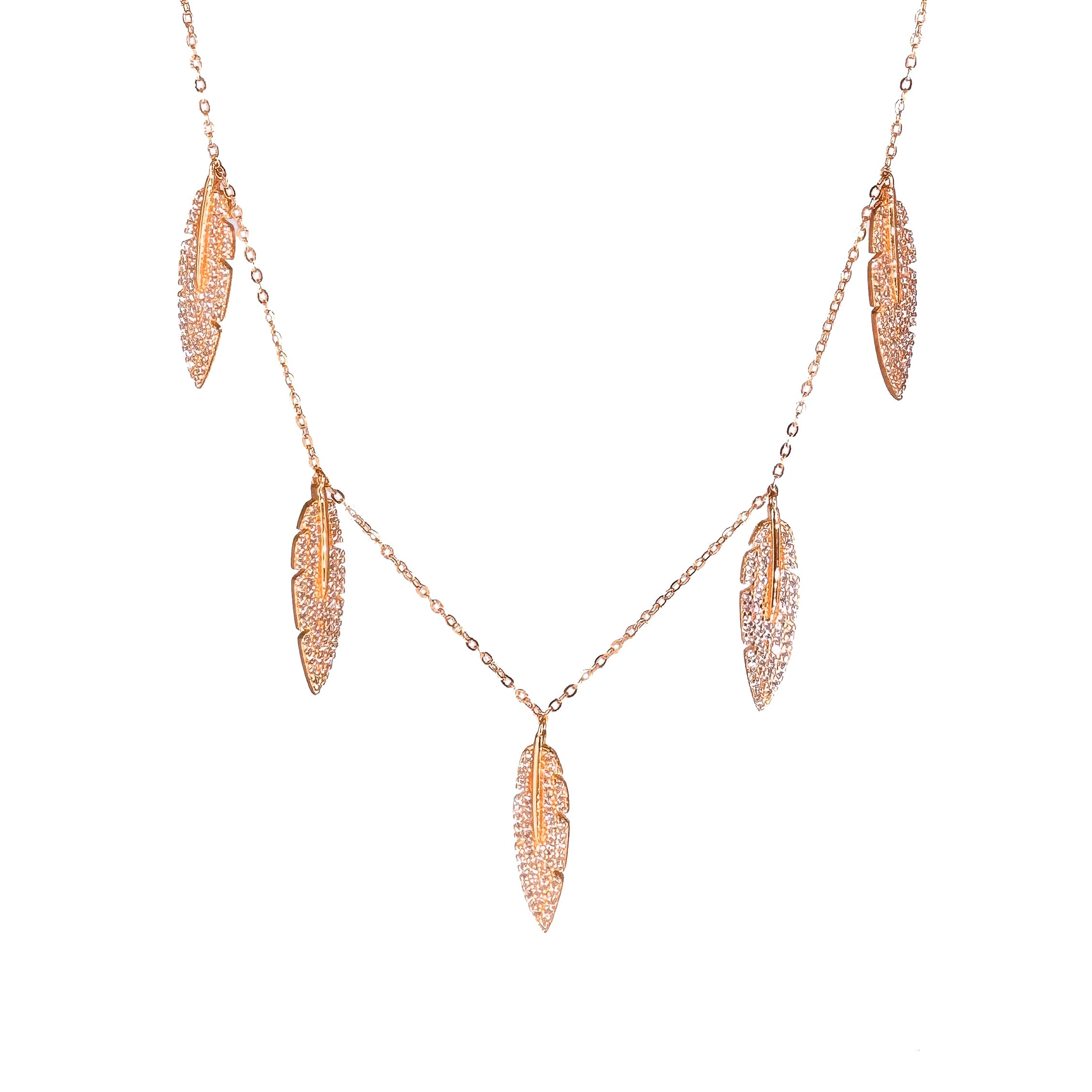 Thea Necklace White CZ Rose Gold – Pagoni
